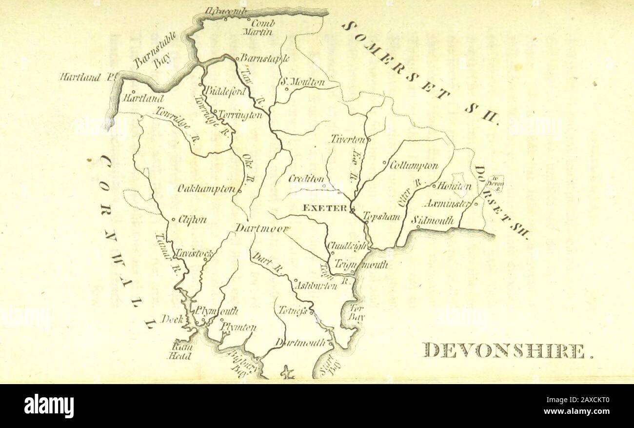 Map of devonshire hi-res stock photography and images - Alamy