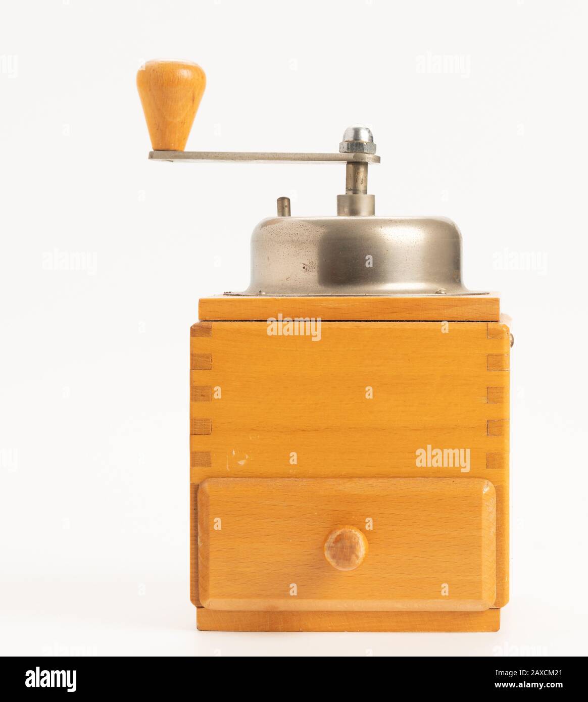 retro wooden hand mill for spices Stock Photo - Alamy