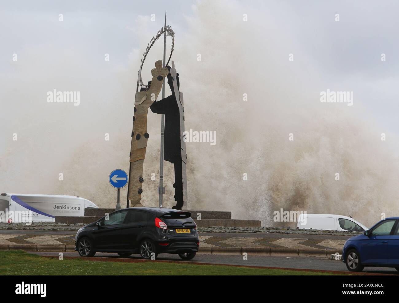 Liverpool,Uk stormy day on the river mersey as storm dennis is named ...