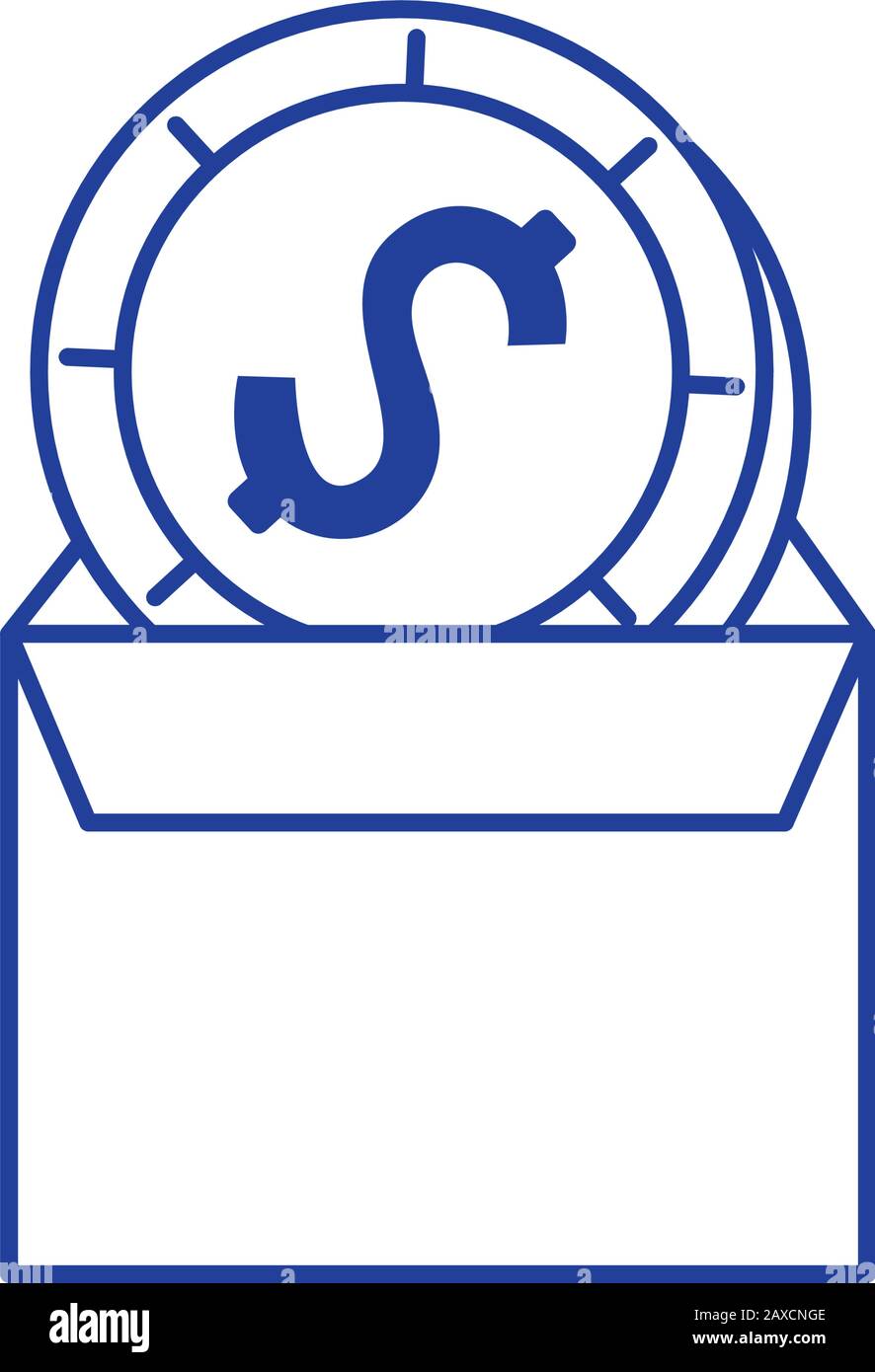 coin money dollar in box carton Stock Vector Image & Art - Alamy