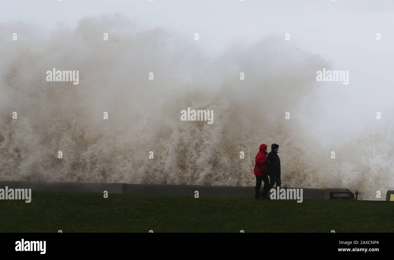 Liverpool,Uk stormy day on the river mersey as storm dennis is named ...