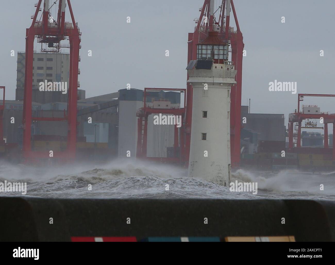 Liverpool,Uk stormy day on the river mersey as storm dennis is named ...