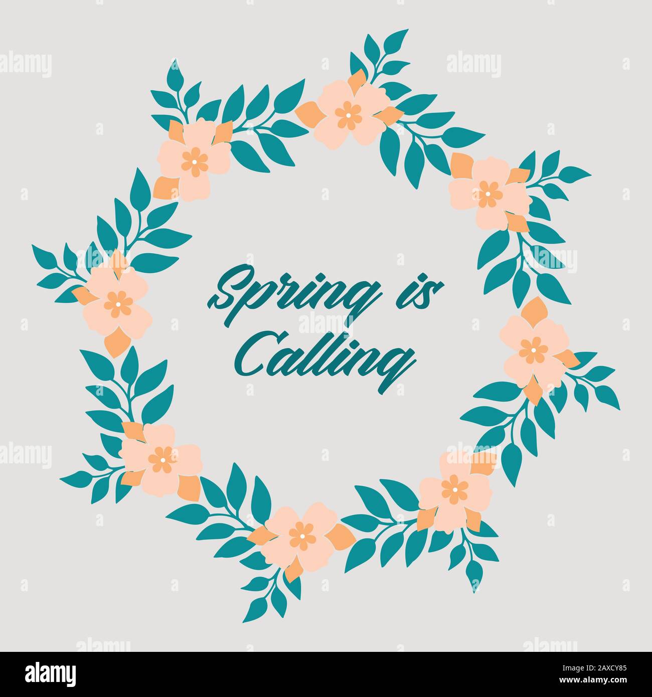 Poster design for spring calling, with elegant style of leaf and floral ...