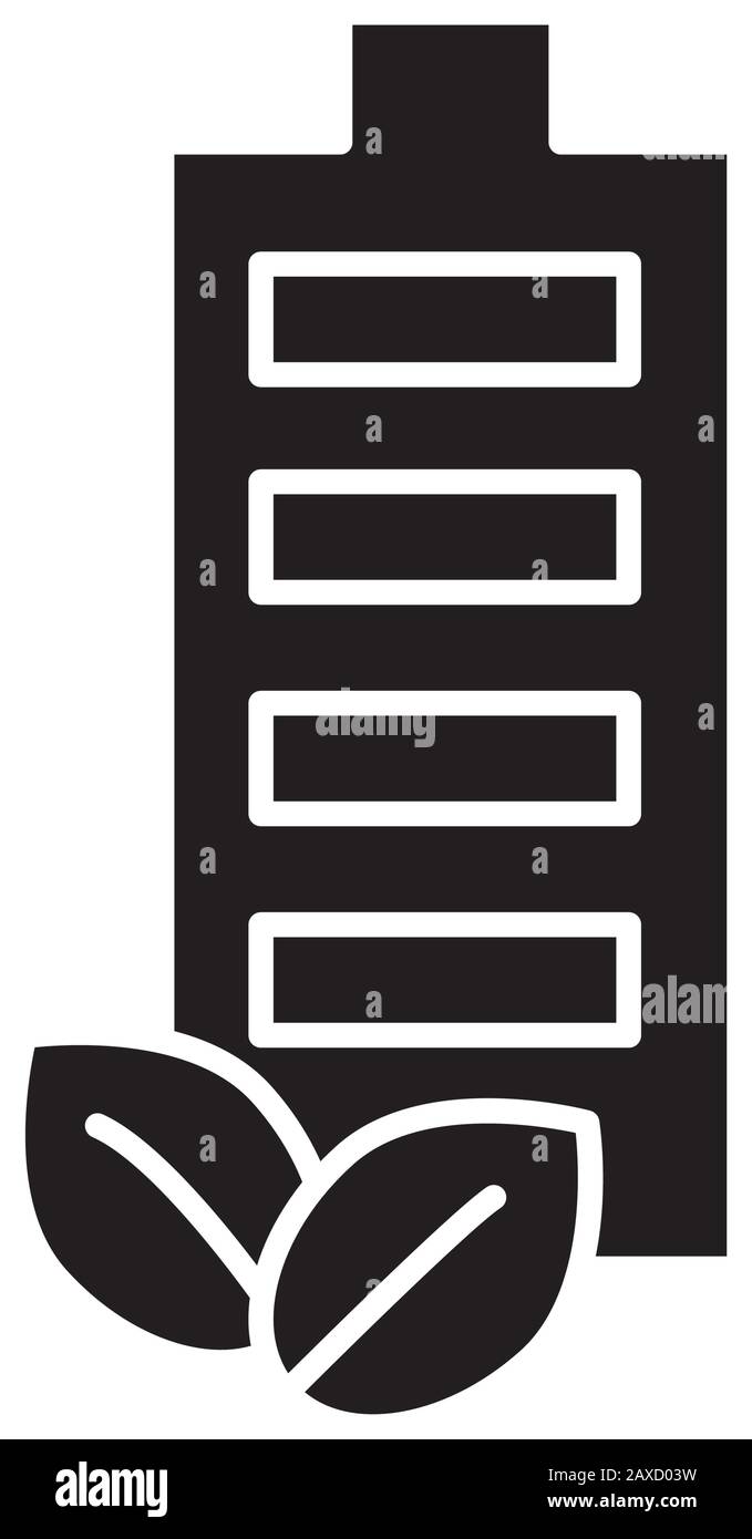 leafs plant ecology in battery icon Stock Vector Image & Art - Alamy