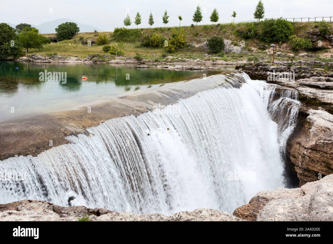 Azure water of Cijevna river, Montenegro, Europe. Montenegrin Niagara ...