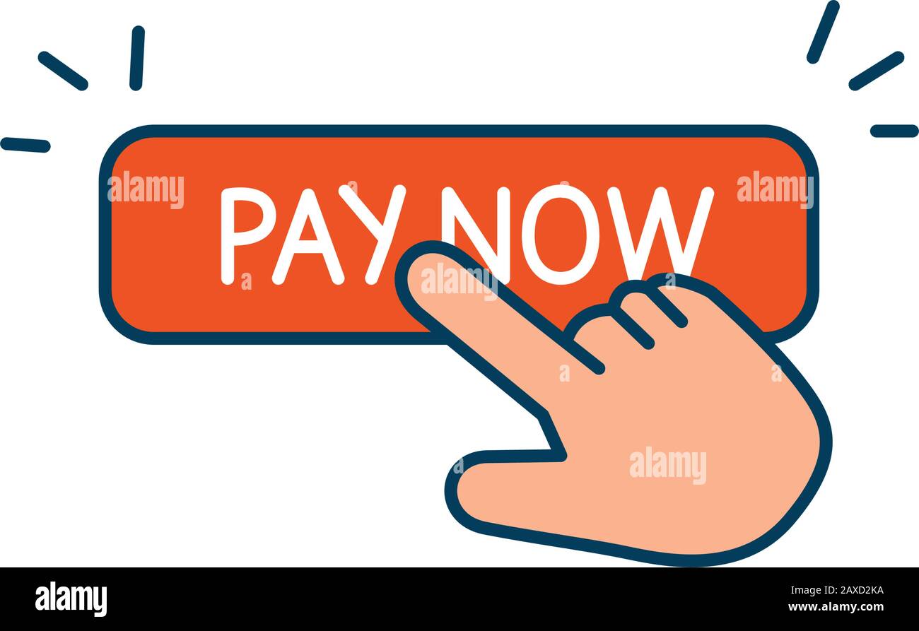 button pay now with hand cursor isolated icon Stock Vector Image & Art ...