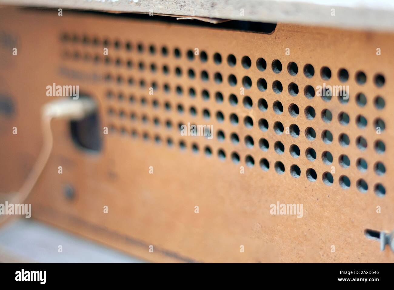 retro style radio's rear view multi holes for air circulation Stock ...