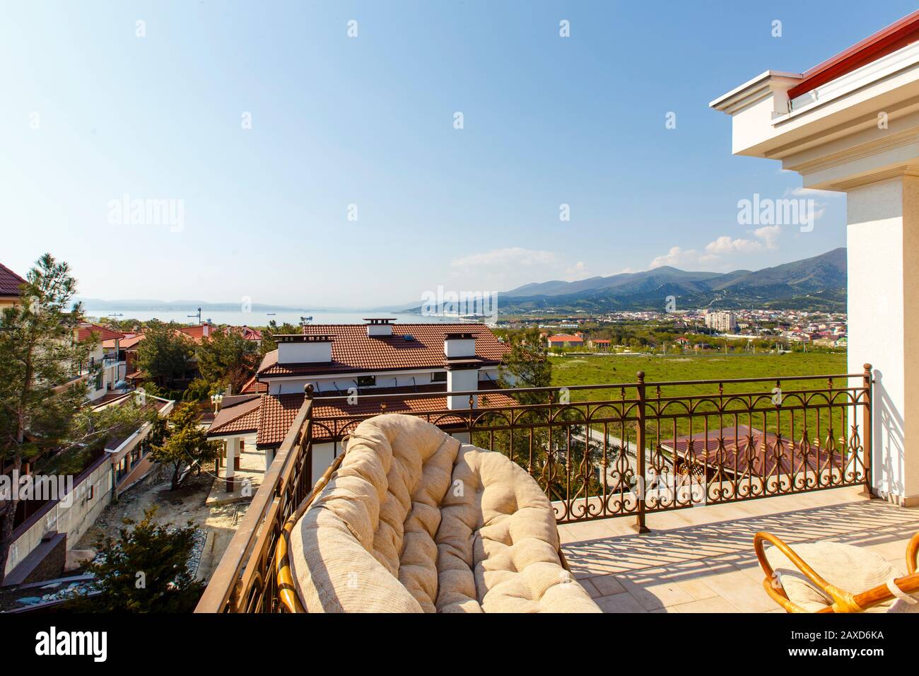 Large beautiful rich spacious veranda in the cottage with views of the ...