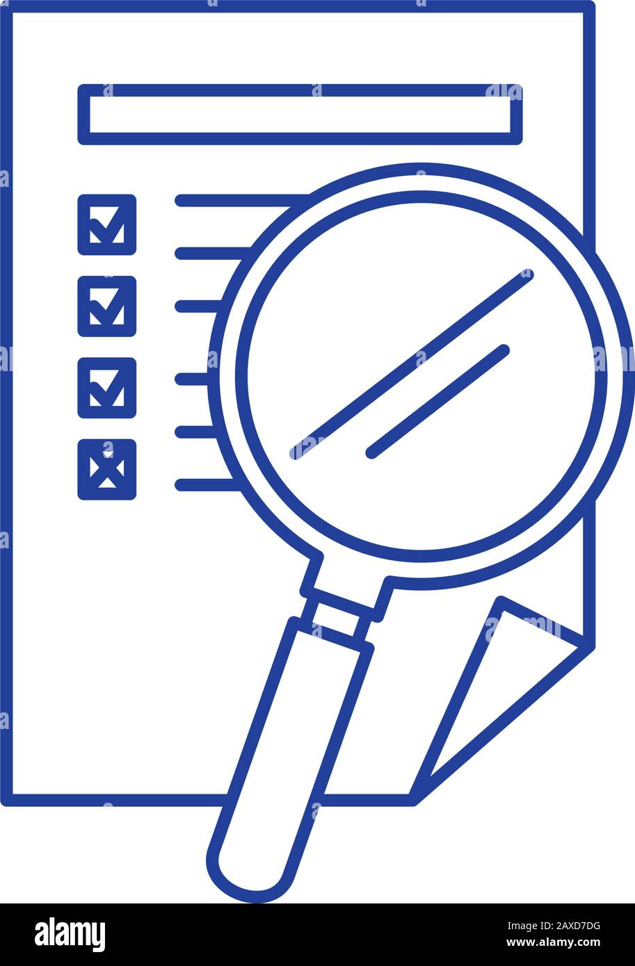 document paper with magnifying glass Stock Vector Image & Art - Alamy