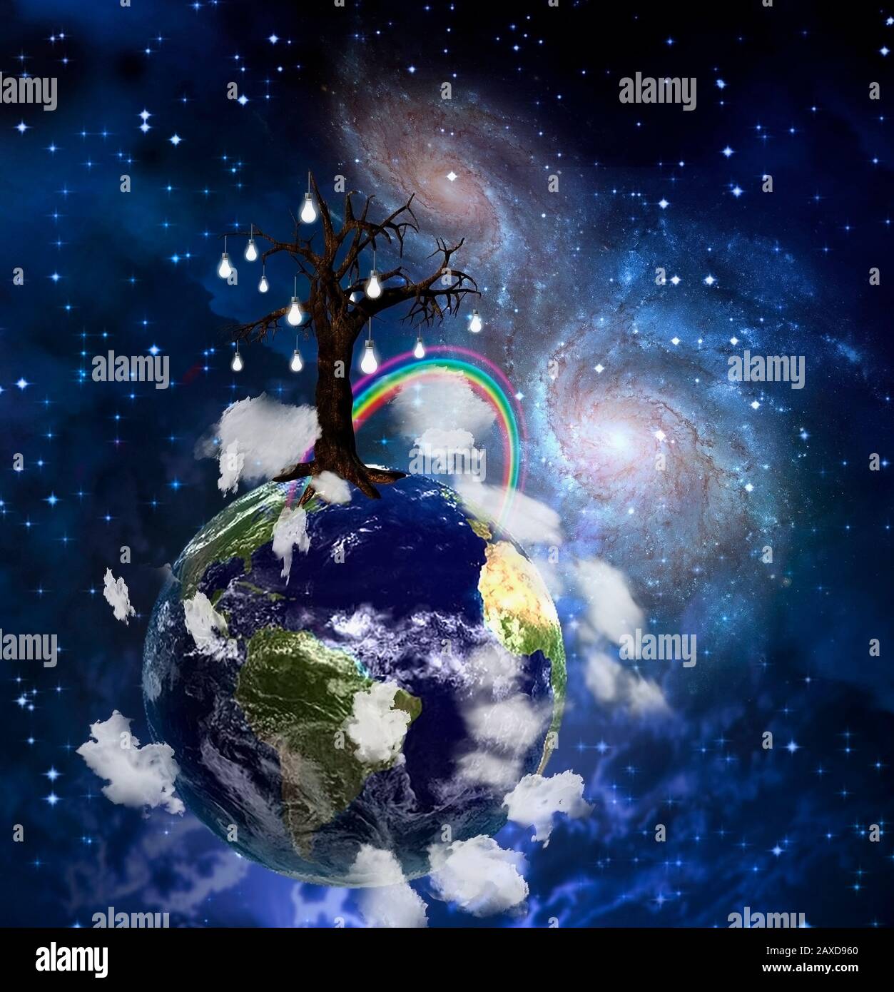 World tree. Symbolic composition. 3D rendering Stock Photo - Alamy