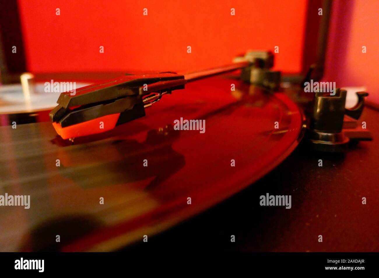 Detail of arm with needle of vintage record player Stock Photo - Alamy