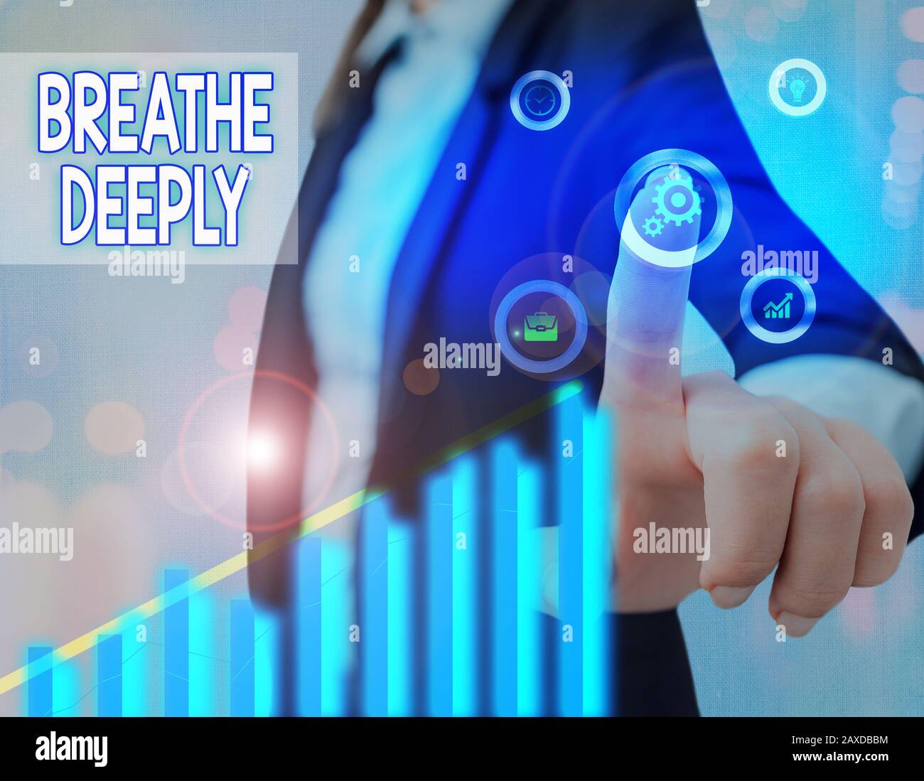 Text sign showing Breathe Deeply. Business photo text to take a large ...