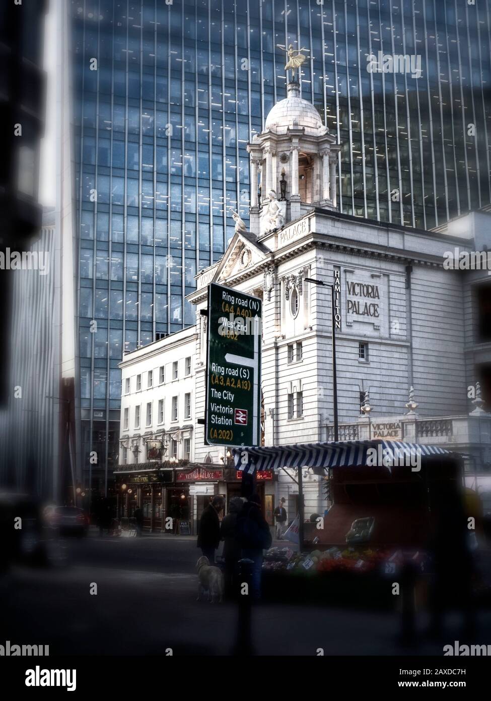 Victoria Palace West-End theatre exterior,Victoria Street, Westminster, London, England Stock ...
