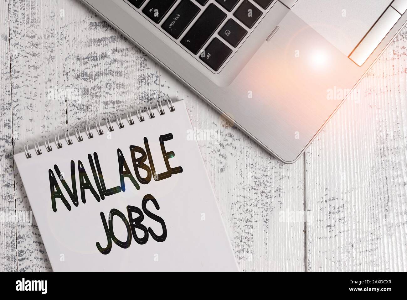 Writing note showing Available Jobs. Business concept for a job that is ...