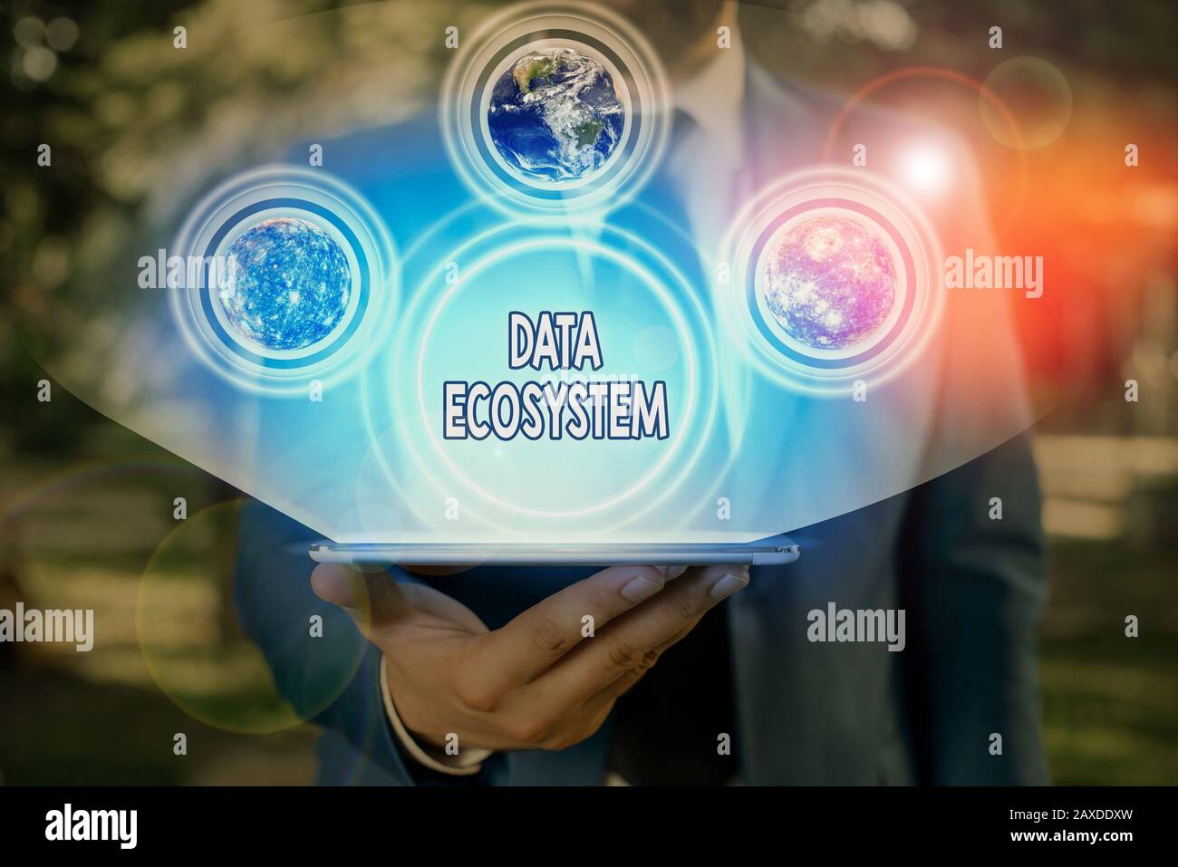 Conceptual Hand Writing Showing Data Ecosystem Concept Meaning Collection Of Infrastructure