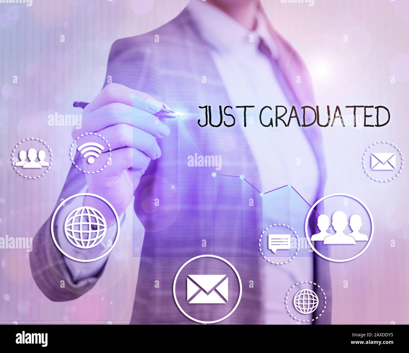 Text sign showing Just Graduated. Business photo text demonstrating who ...