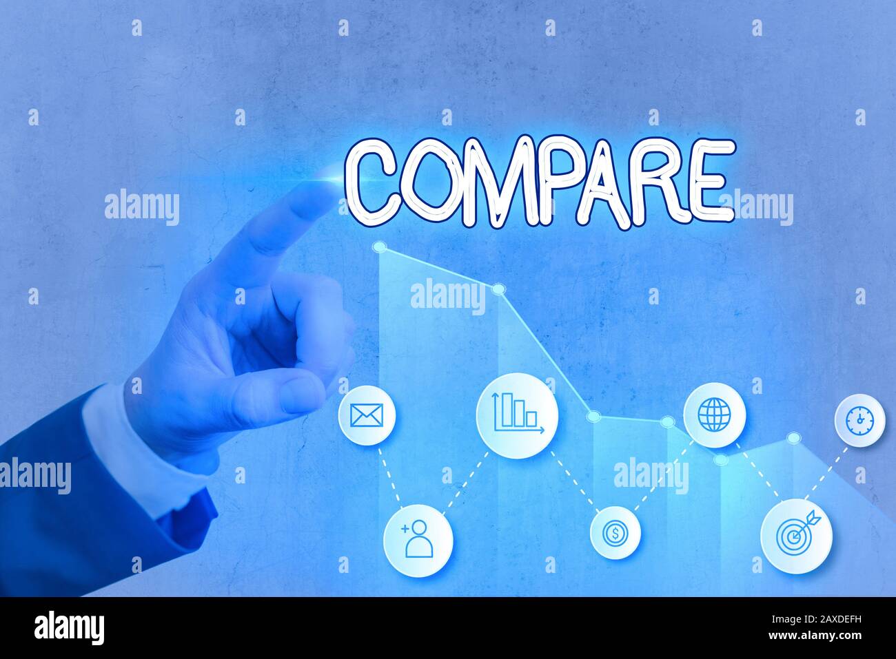 Writing note showing Compare. Business concept for Estimate Measure ...