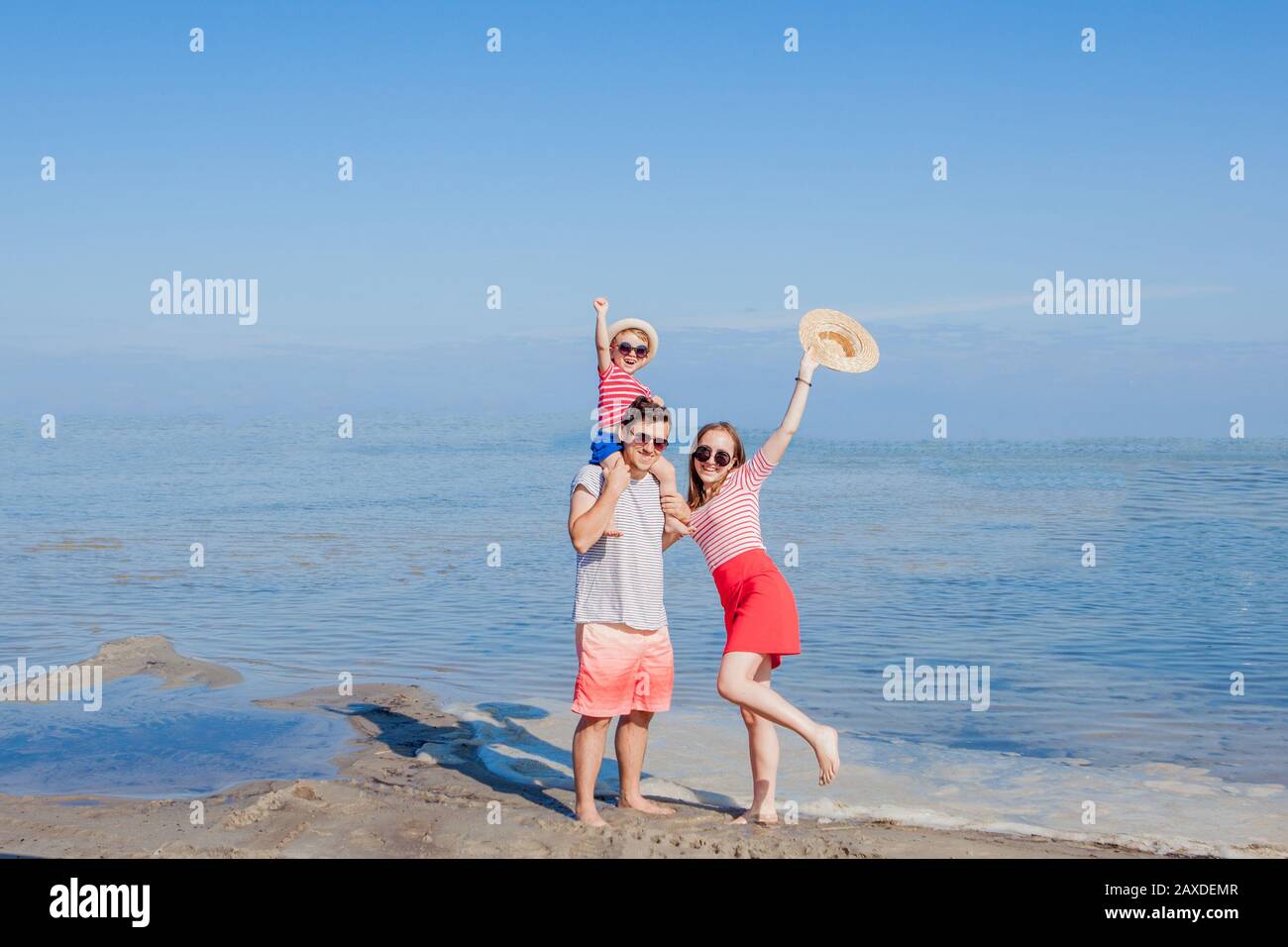 Healthy and happy family portrait outdoors smiling lifestyle Stock ...