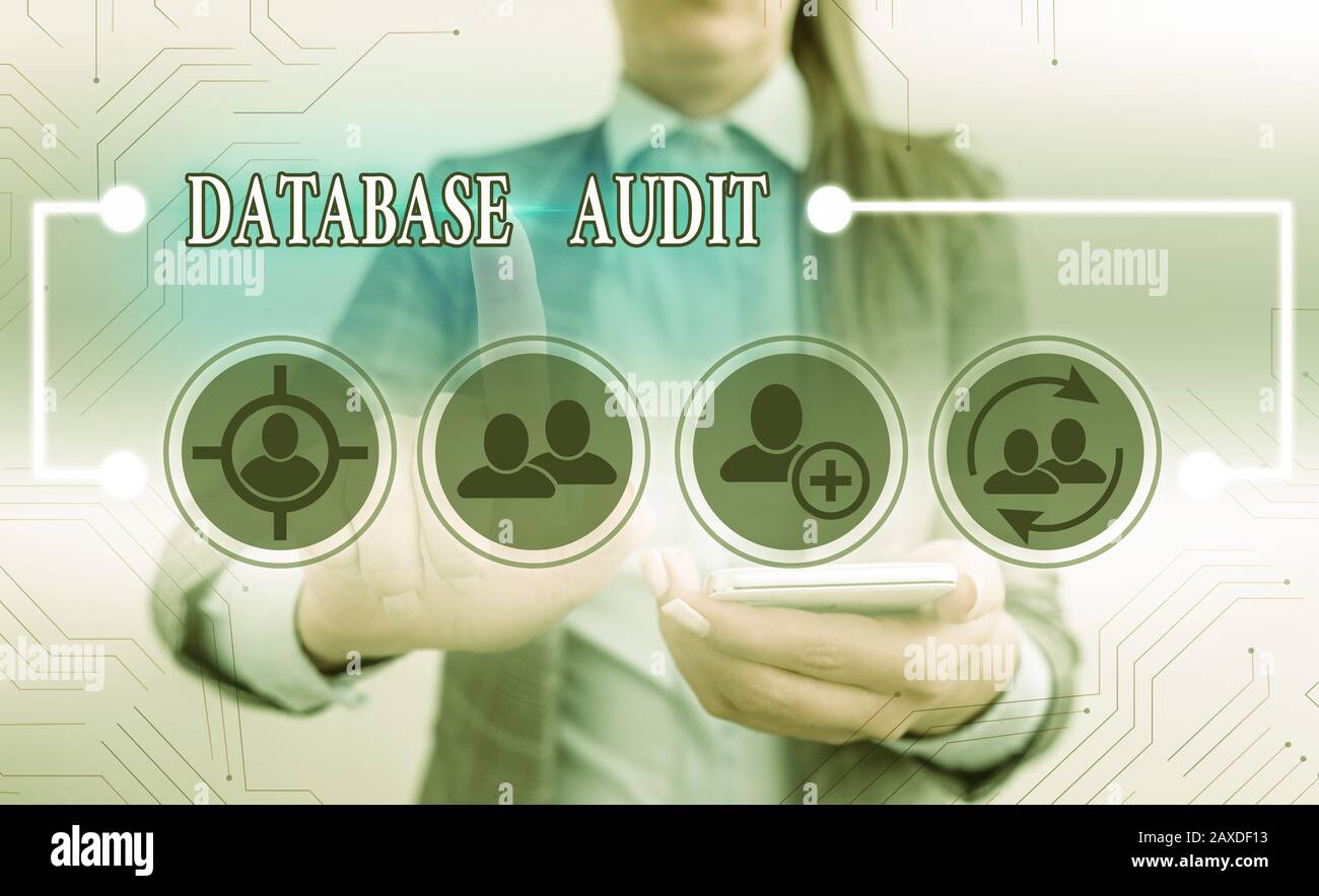 Text Sign Showing Database Audit Business Photo Text Auditing Of Data To Assess Its Quality For