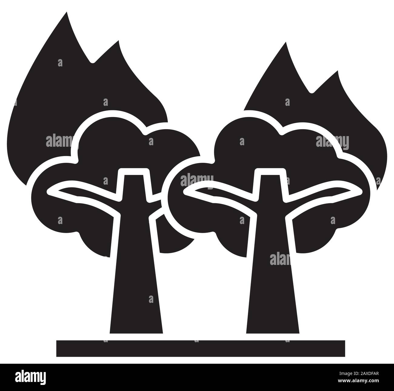 Fire in forest flames Black and White Stock Photos & Images - Alamy