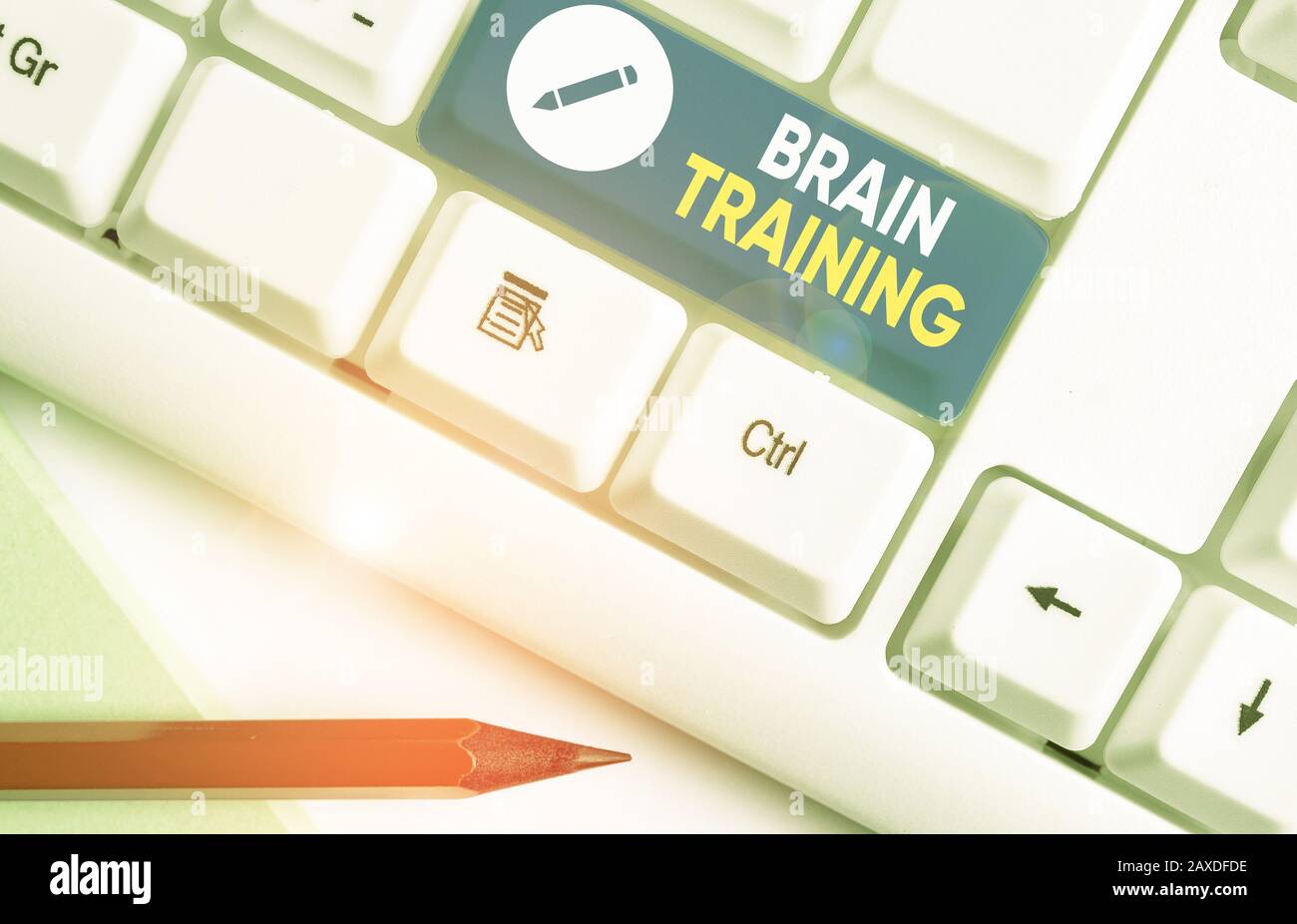 Conceptual hand writing showing Brain Training. Concept meaning mental ...