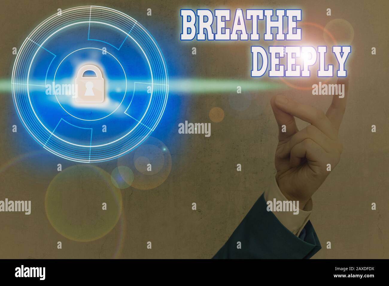 Word writing text Breathe Deeply. Business photo showcasing to take a ...