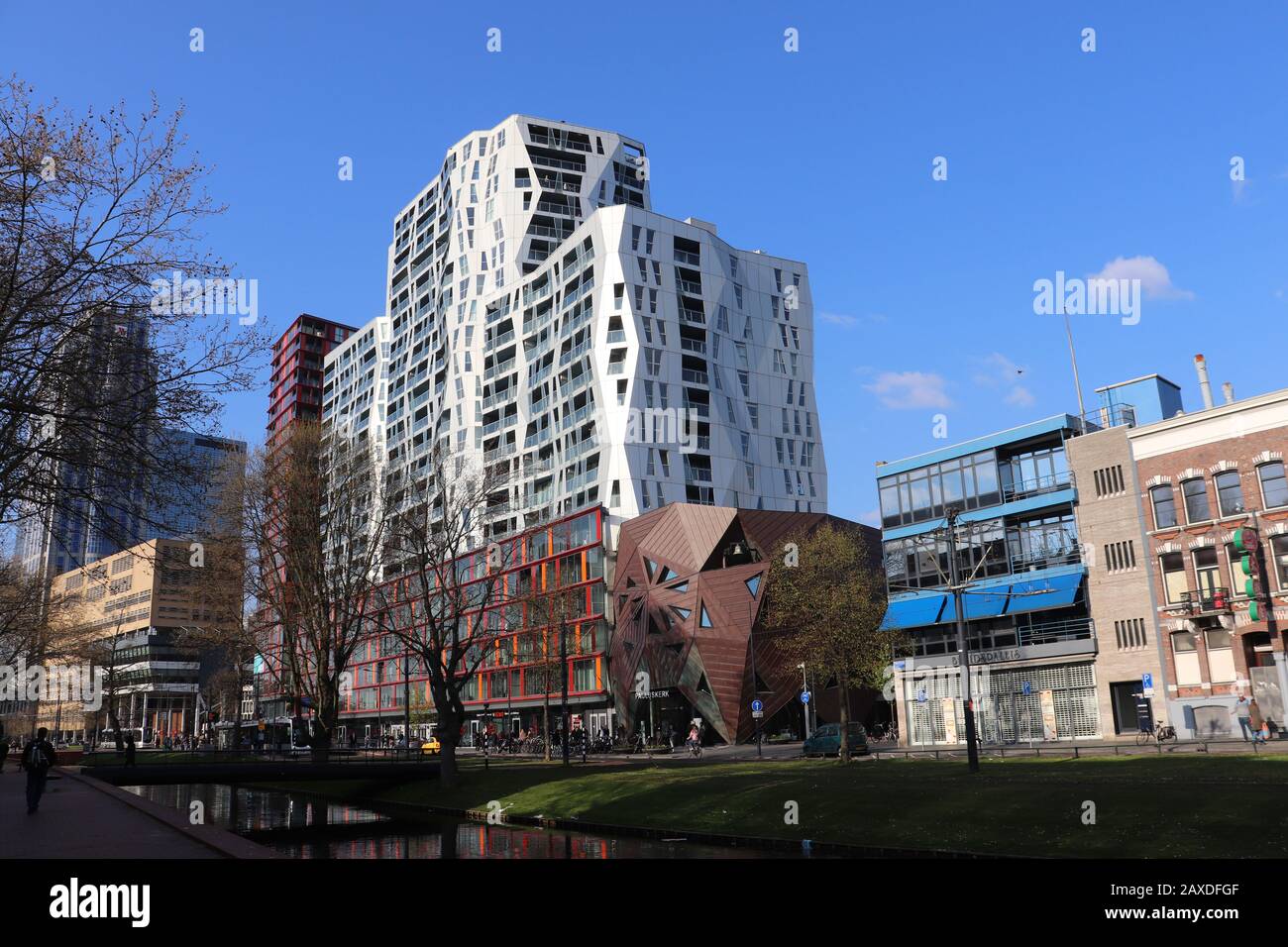 Beautiful modern architecture and skyscrapers in the streets of ...