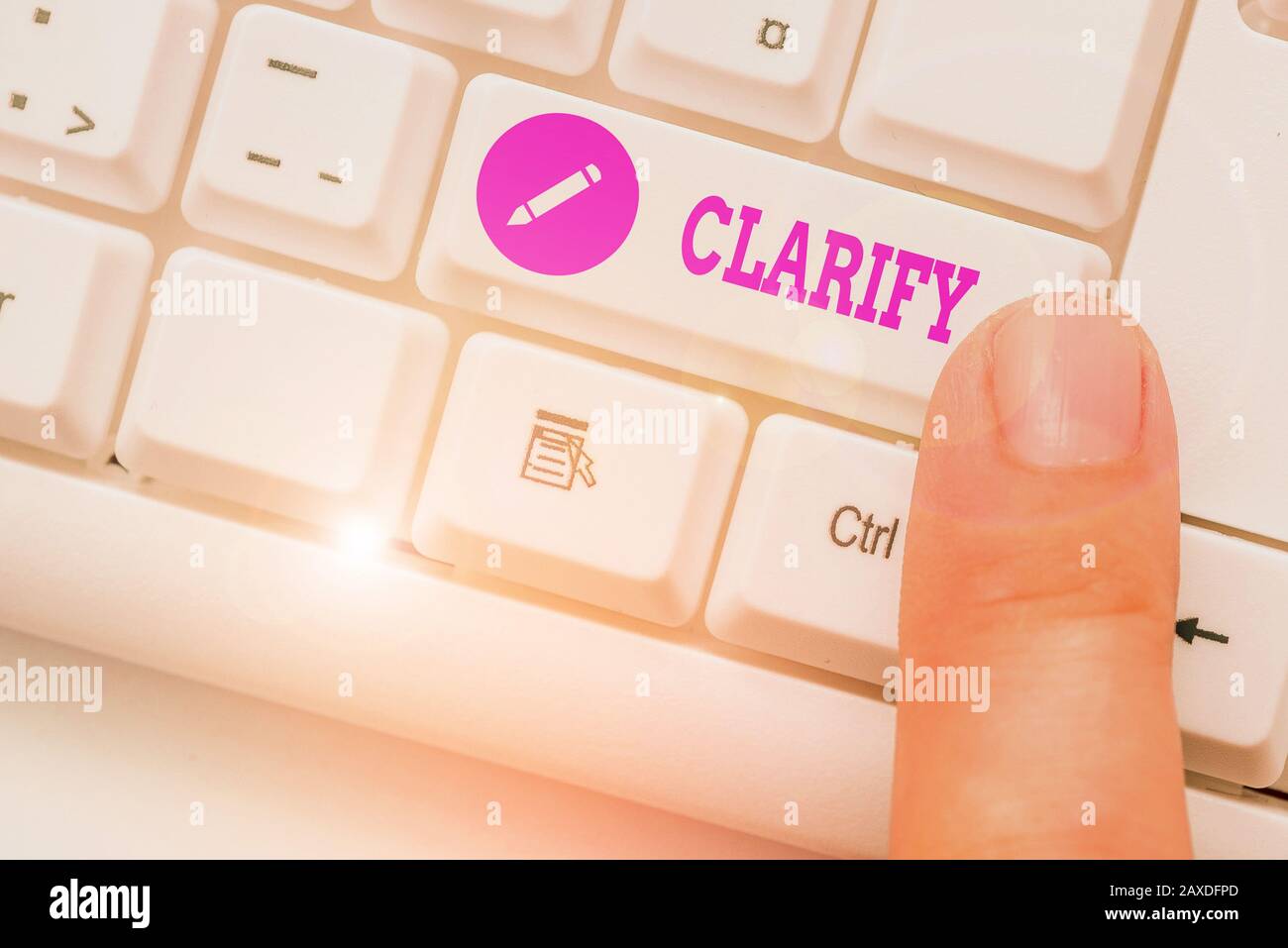 Handwriting text Clarify. Conceptual photo Make a statement or ...