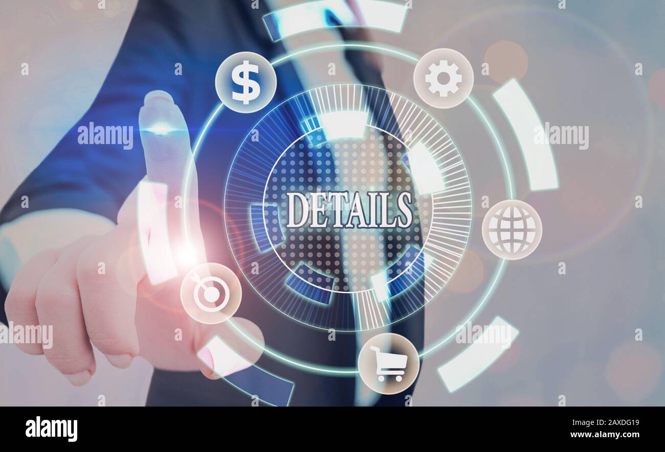 Writing note showing Details. Business concept for the extended ...