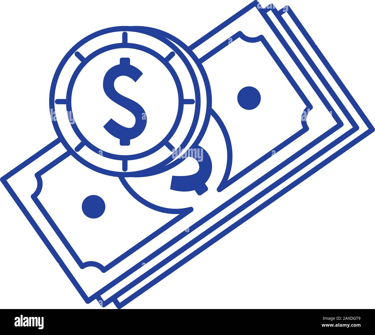 stack of bills with coin dollar Stock Vector Image & Art - Alamy