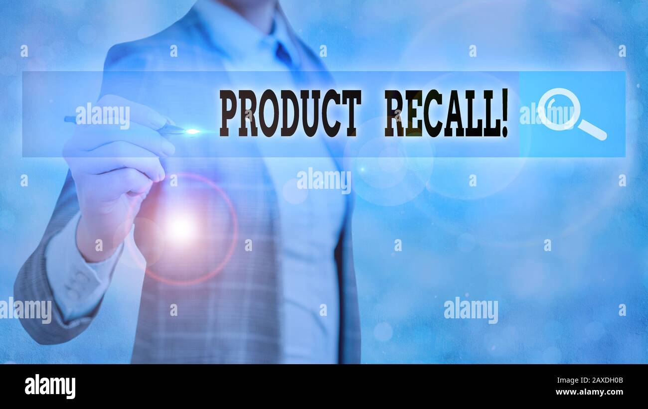 Text sign showing Product Recall. Business photo text process of ...