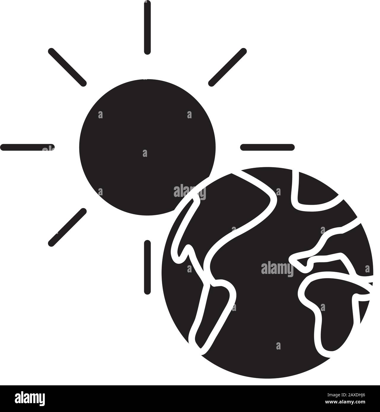 world planet earth with sun icon Stock Vector Image & Art - Alamy