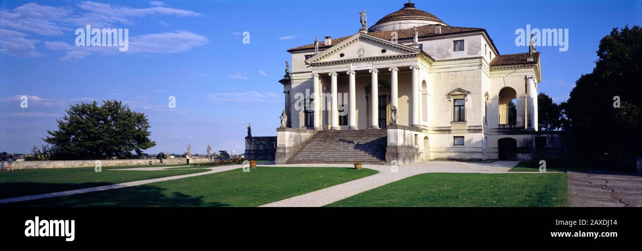 Facade of a villa, Villa Rotunda, Vicenza, Veneto, Italy Stock Photo ...