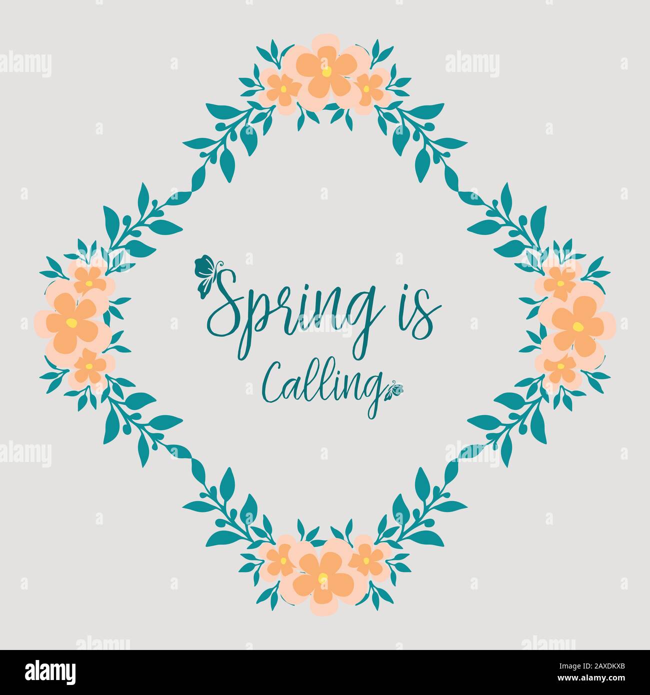 Poster design for spring calling, with elegant style of leaf and floral ...