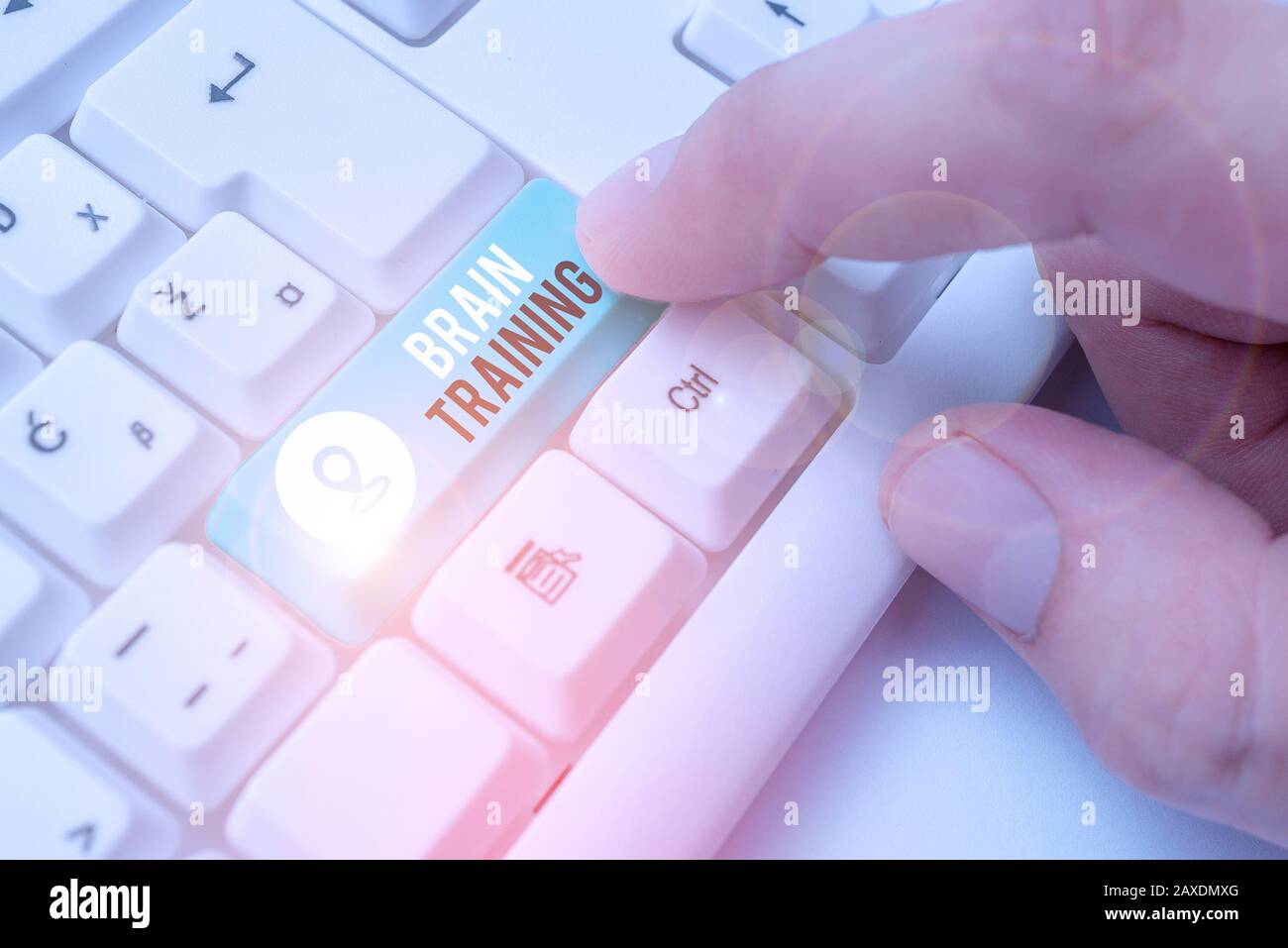 Writing note showing Brain Training. Business concept for mental ...