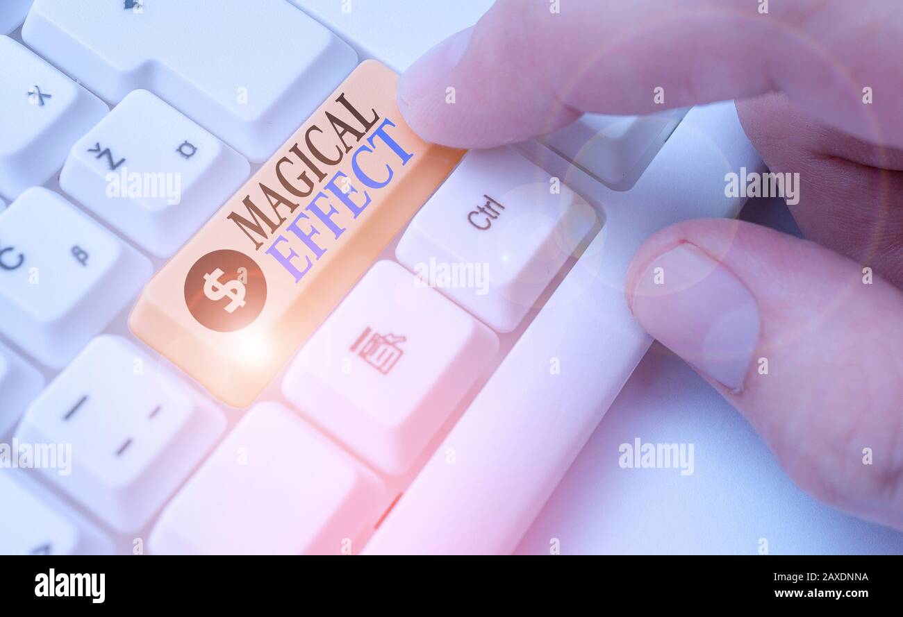 Word writing text Magical Effect. Business photo showcasing produced by ...