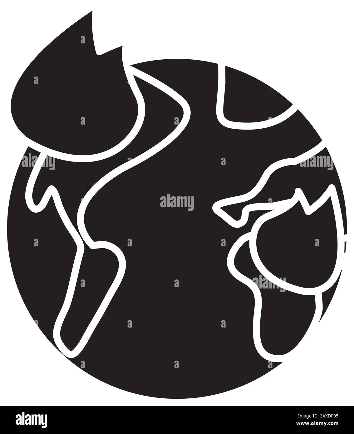 world planet earth with fire flames icon Stock Vector Image & Art - Alamy