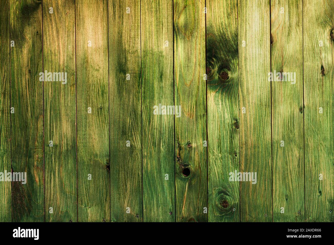 Green planks wall, grunge abstract background. Weathered wooden boards ...