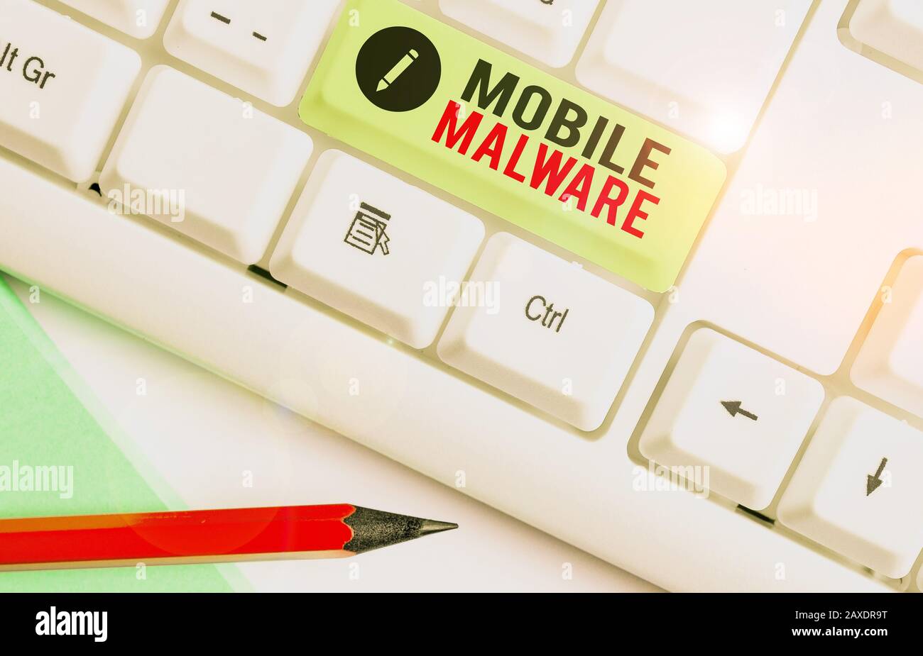Writing note showing Mobile Malware. Business concept for malicious ...