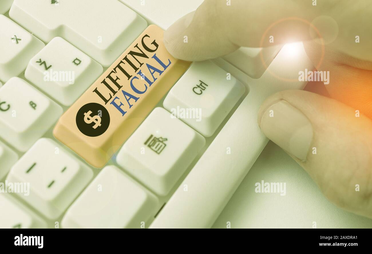 Word writing text Lifting Facial. Business photo showcasing plastic ...