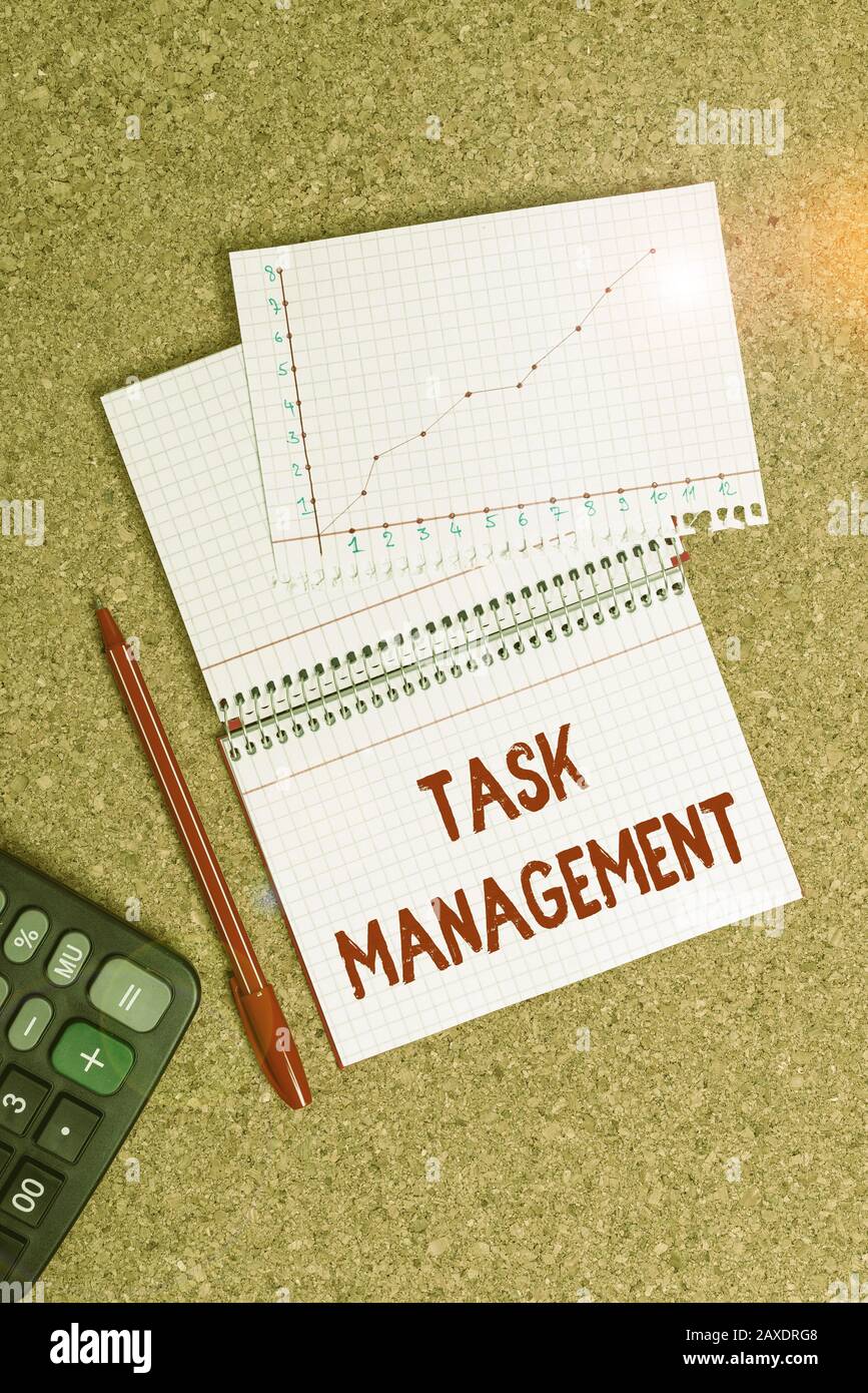 Writing note showing Task Management. Business concept for the process ...