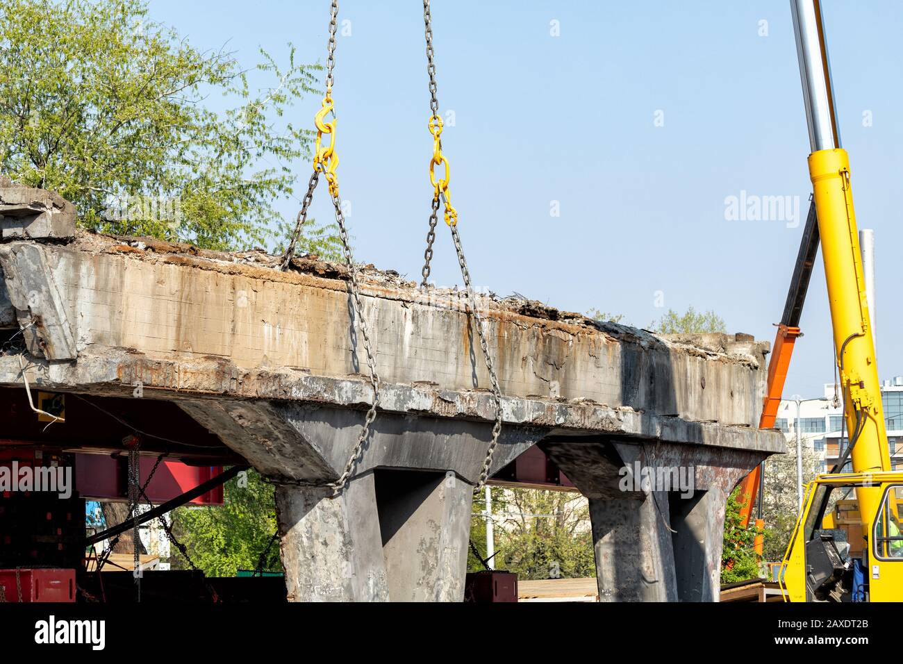 Constuction site heavy machinery industrial background. big mobile ...