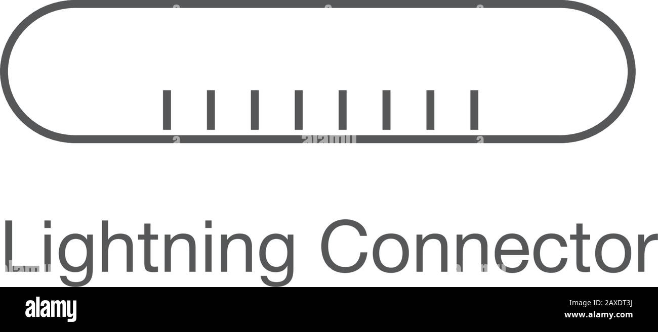 Lightning female connector flat vector icon for apps and websites ...