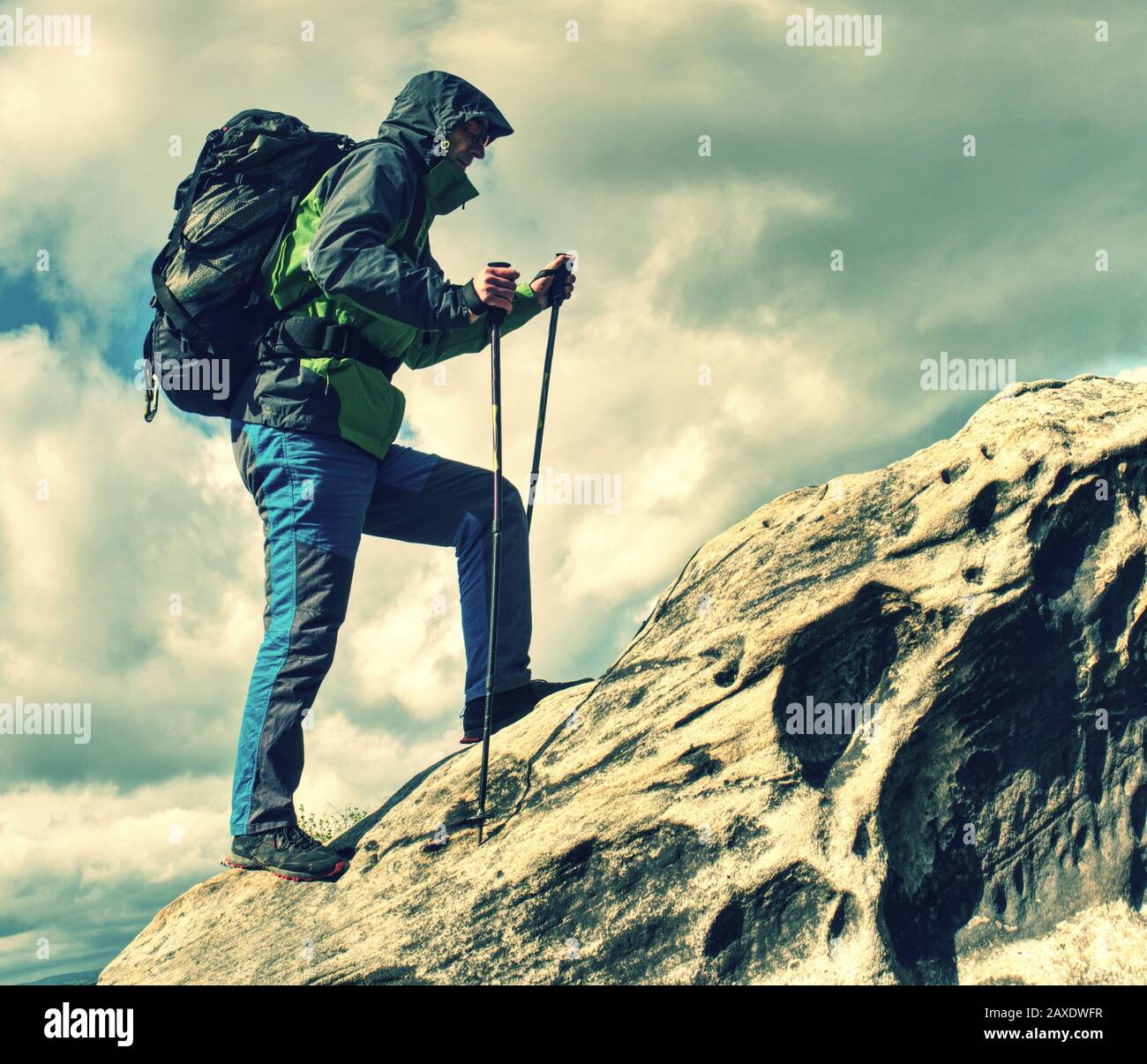 Climbing over ledge hi-res stock photography and images - Alamy