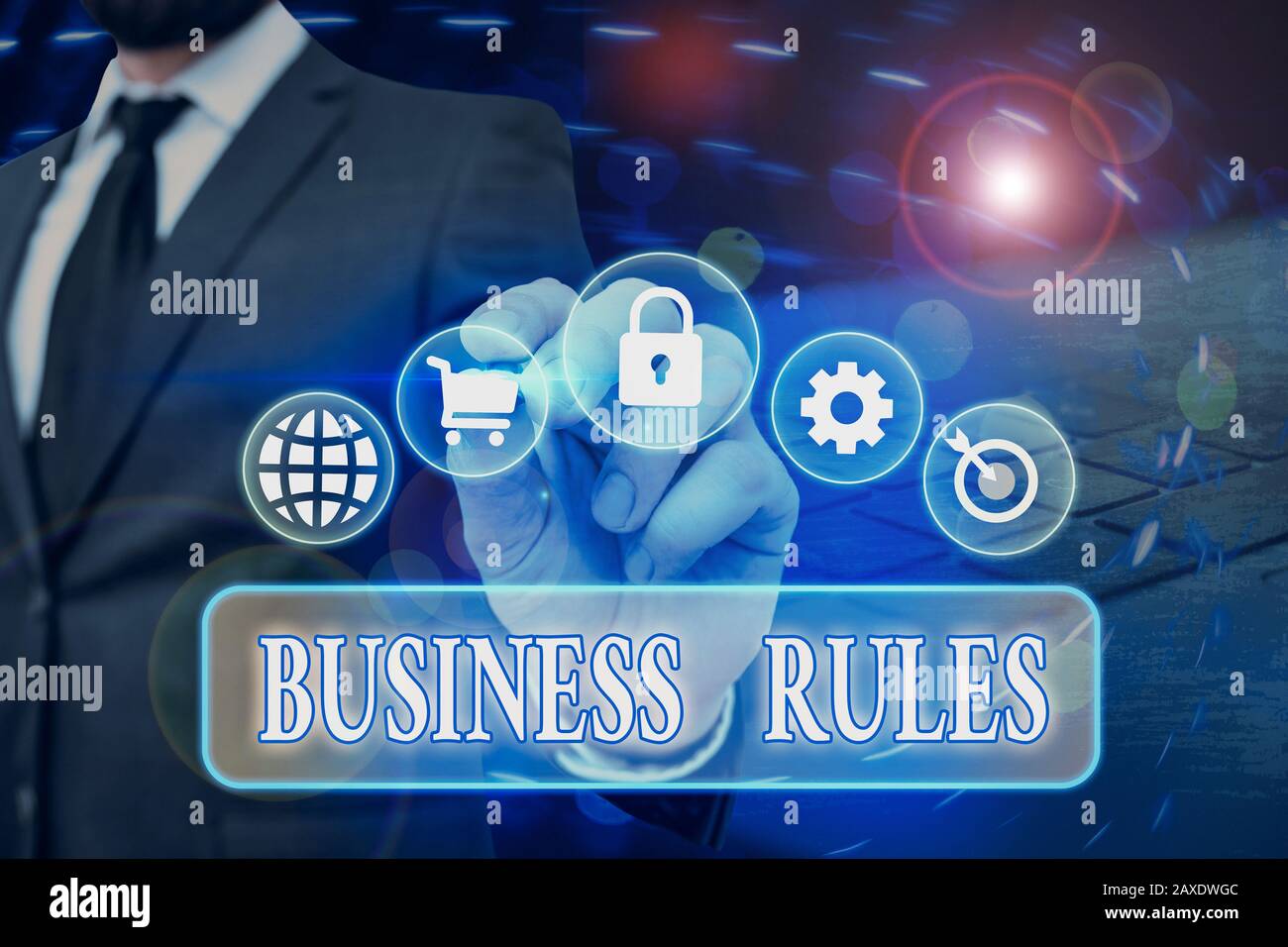 Conceptual hand writing showing Business Rules. Concept meaning a ...