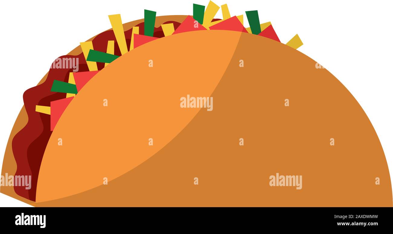 Taco flat style icon design, Eat fast food restaurant menu dinner lunch ...
