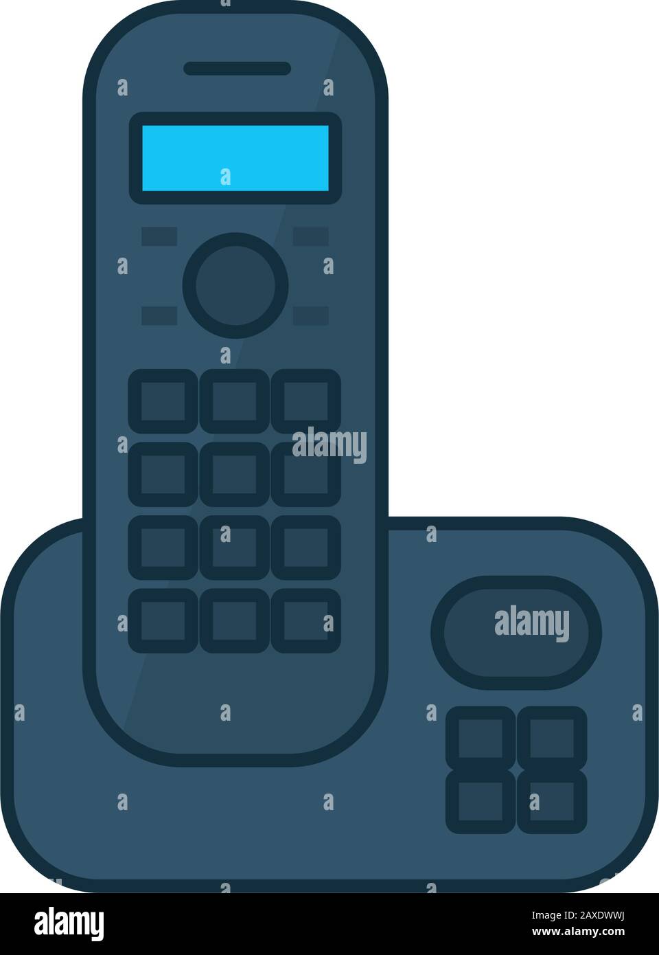 Phone line and fill icon design, Call telephone communication hotel ...