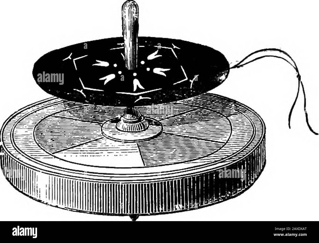 Scientific amusements . Rotating disc. is carried along by the friction ...