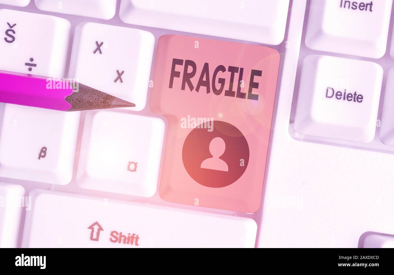 Text sign showing Fragile. Business photo showcasing Breakable Handle ...