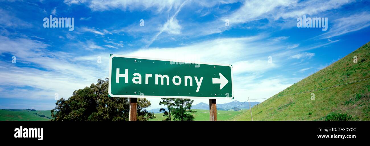 Signboard on a landscape, California, USA Stock Photo - Alamy